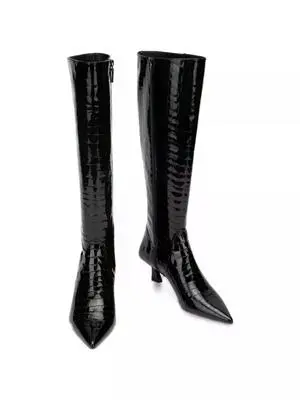 STUART WEITZMAN Vinnie Croc-embossed Leather Knee-high Boots