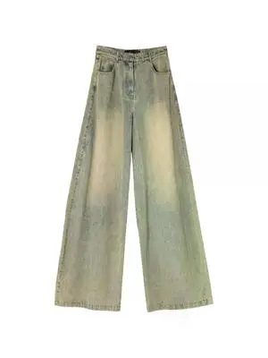 HUI MILANO Faded Wide-leg Jeans - Blue