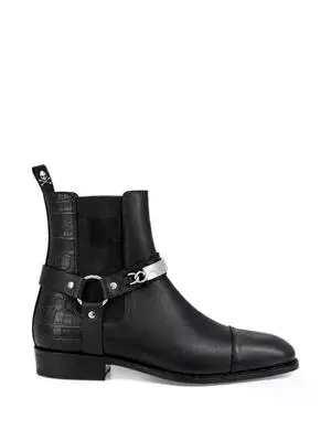 Philipp Plein Mix Leather Chelsea Boots - Black