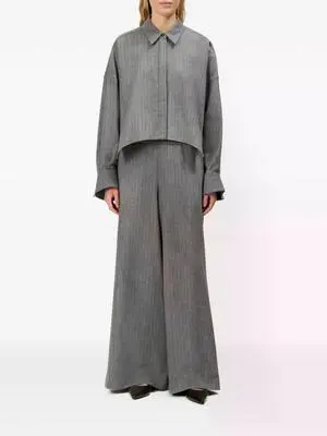 DRYKORN Oshia Pinstripe-pattern Cropped Shirt