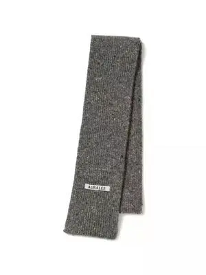 Auralee Ribbed-knit Flecked Scarf - Grey