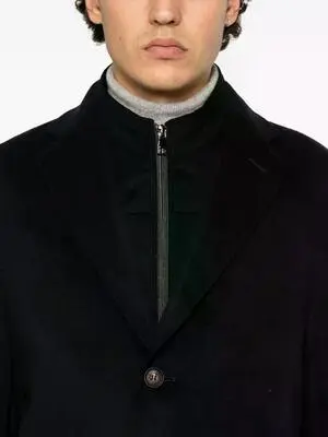 Corneliani Layered Single-breasted Coat - Blue