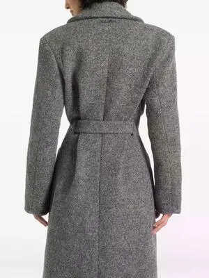 Manière De Voir Jena In Wide-shoulder Wool Coat With Cinch Belt