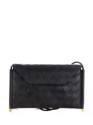 Bottega Veneta Solstice Phone Pouch Intrecciato Leather Shoulder Bag - Black