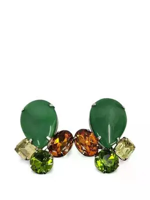 MADISON 1980s Cabochon Rhinestone Clip-on Earrings