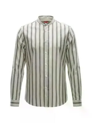 GIANNI LUPO Vertical-stripe Cotton Shirt - White