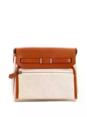 Hermès Herbag Zip Toile And Leather 20 Shoulder Bag - Brown