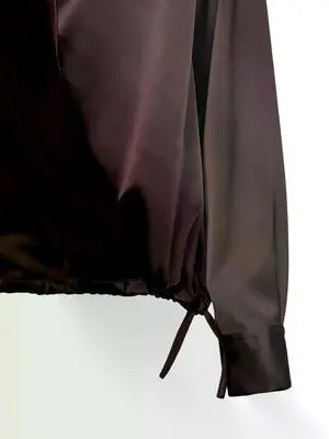 BLANCA VITA Wrap-front Drawstring Blouse - Brown