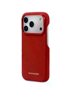 MAISON DE SABRE Leather Iphone 18 Pro Phone Case - Red