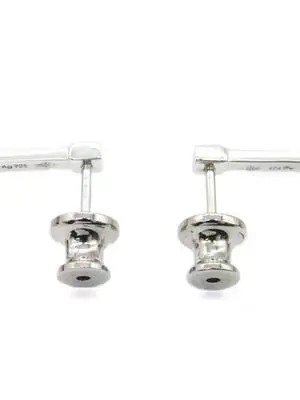 Hermès 2010s Buffalo Horn Drop Earrings - Silver