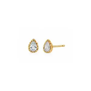 AARIA LONDON Molten Pear Moissanite Studs - Silver