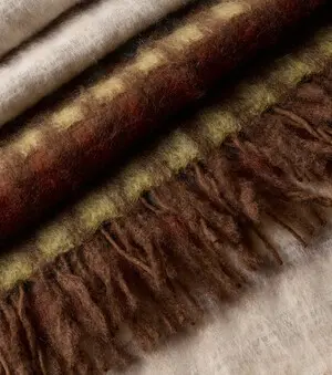 MANTAS EZCARAY Mia Fringed Wool And Mohair Throw