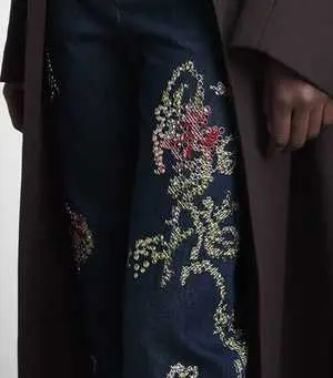 Tory Burch Embellished Bootcut Jeans