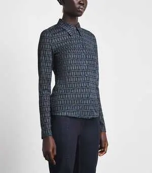 Tory Burch Crepe Logo Blouse