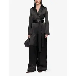 JOSEPH Archer Peak-lapel Silk-satin Jacket