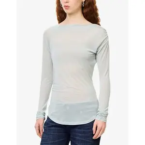 PEACHY DEN Emma Semi-sheer Jersey Top