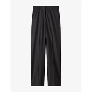 JOSEPH Morissey Flared-leg Mid-rise Stretch-wool Trousers - Graphite