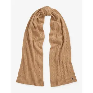 Polo Ralph Lauren Cable-knit Wool And Cashmere Blend Scarf - Camel