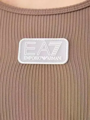 EA7 Ribbed Logo-patch Sports Bra
