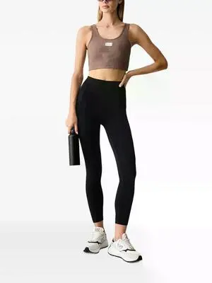 EA7 Ribbed Logo-patch Sports Bra