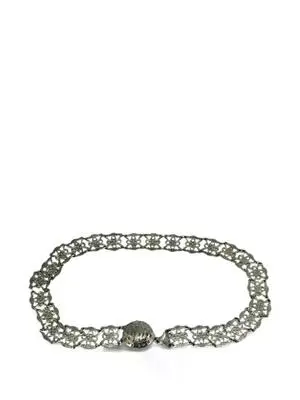 MADISON MAISON 1970s Ornate Floral Chain Belt - Silver