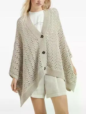 Brunello Cucinelli V-neck Open-knit Cardigan