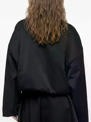 Plan C Cropped Zip-up Bomber Jacket
