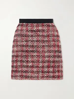 Versace Wool-blend Bouclé Tweed Mini Skirt - Multi