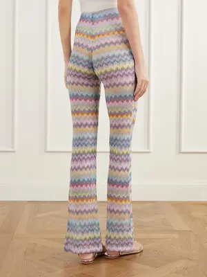 Missoni Striped Crochet-knit Flared Pants
