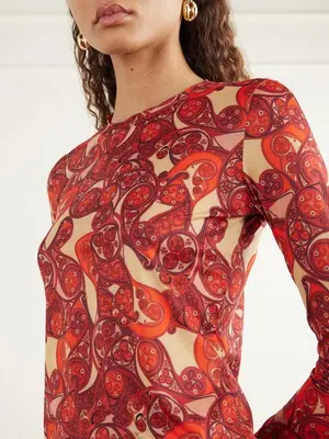 La DoubleJ Crew Printed Stretch-jersey T-shirt