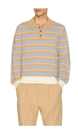 HEAD GOLF Striped Knit Polo Shirt - Multi
