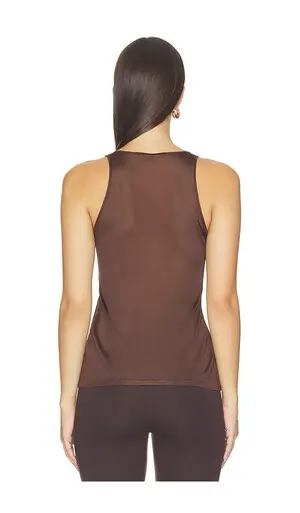 Balmain V-neck Lace Viscose Knit Tank Top
