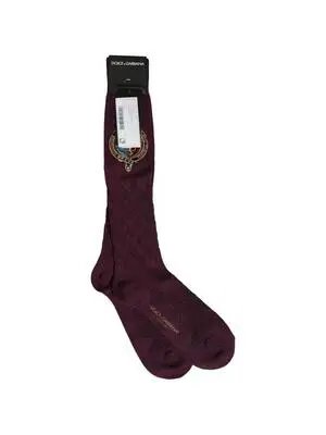 Dolce & Gabbana Crest-patch Cable-knit Socks