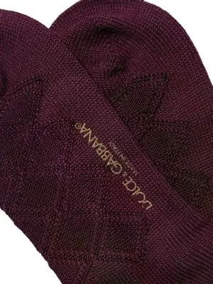 Dolce & Gabbana Crest-patch Cable-knit Socks