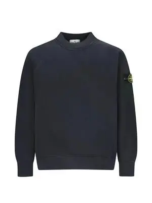Stone Island Logo-patch Raglan-sleeve Sweater - Blue