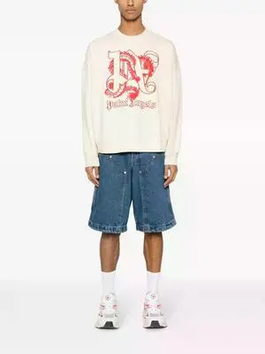Palm Angels Dragon-monogram Cotton Sweatshirt