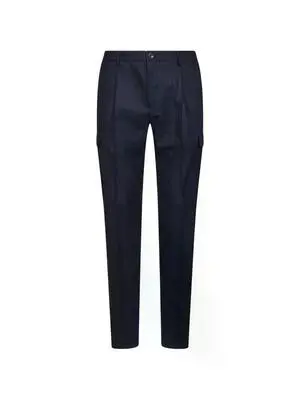 Tagliatore Pleated Tapered Trousers - Blue