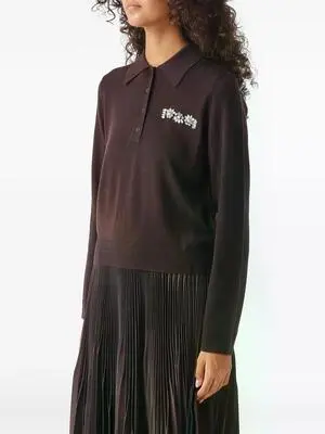 MEIMEIJ Crystal-embellished Polo Top