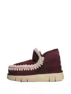 Mou Eskimo Bounce Crochet-trim Ankle Boots