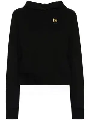 PALM ANGELS Dragon-monogram Cotton Hoodie