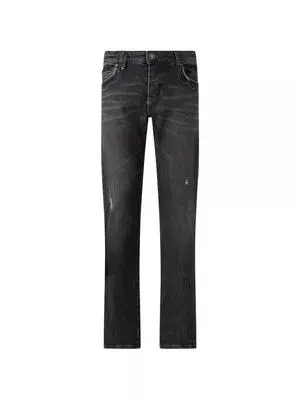 Philipp Plein Straight Cut Contrast-stitch Jeans - Grey