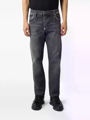 Philipp Plein Straight Cut Contrast-stitch Jeans