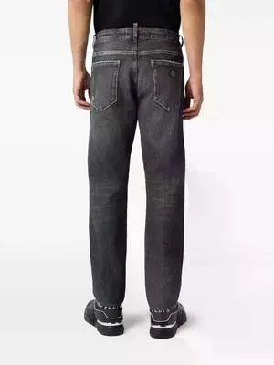 Philipp Plein Straight Cut Contrast-stitch Jeans