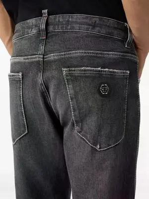Philipp Plein Straight Cut Contrast-stitch Jeans