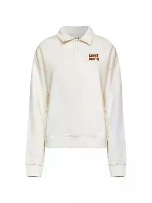 MC2 SAINT BARTH Logo-flock Polo Top - Neutrals