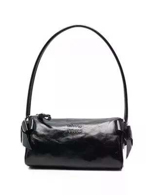 Miu Miu Logo-embossed Leather Tote Bag