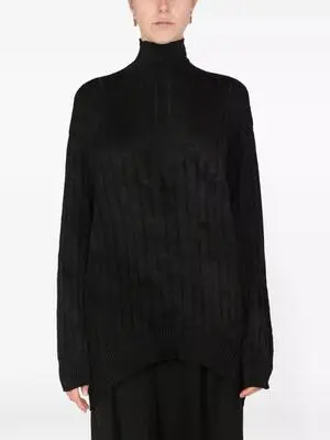 Balenciaga Ribbed Silk Turtleneck Sweater