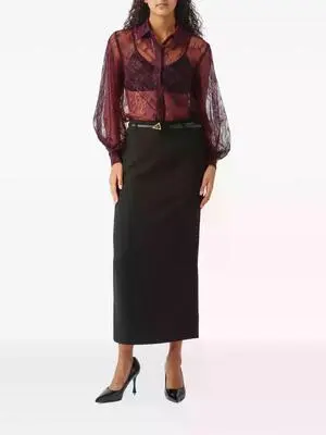 NENETTE Feb Floral-lace Balloon-sleeve Shirt - Red