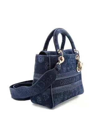 Dior Lady D-lite Bag Printed Denim Medium Tote Bag