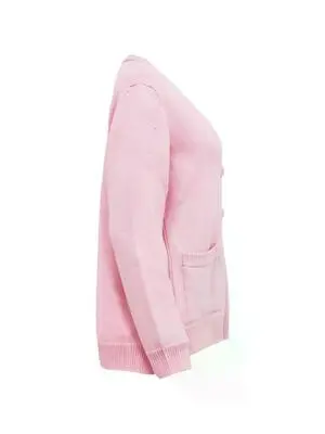 GANNI V-neck Knit Cardigan - Pink